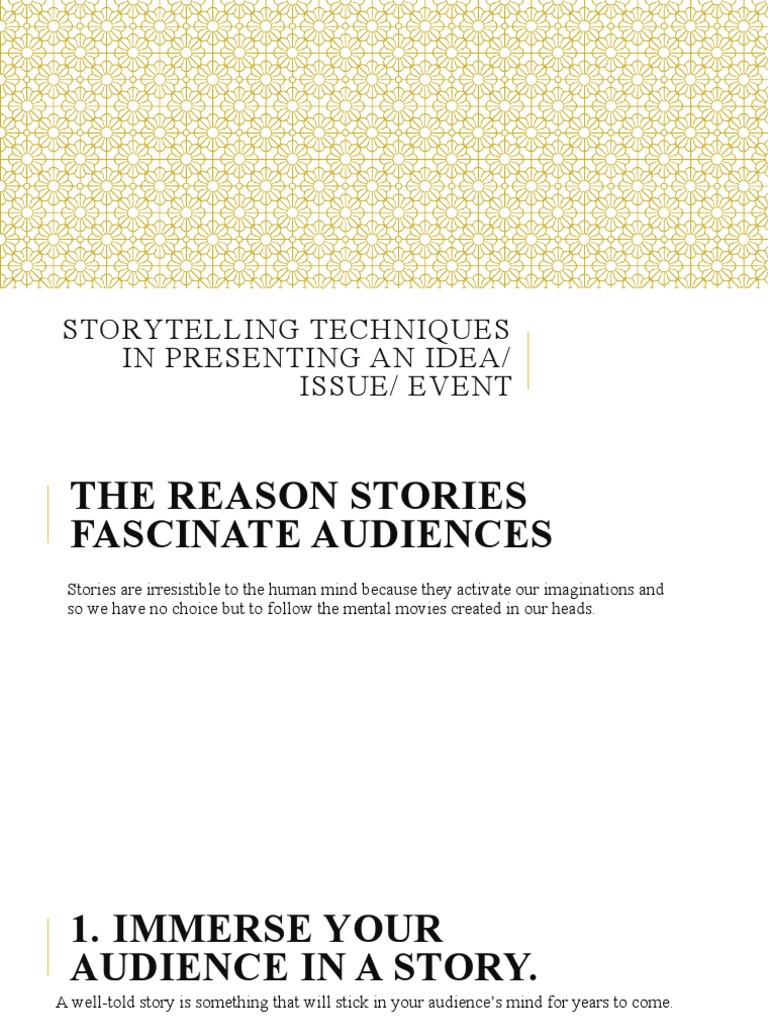 Storytelling Techniques in Presenting An Idea | PDF