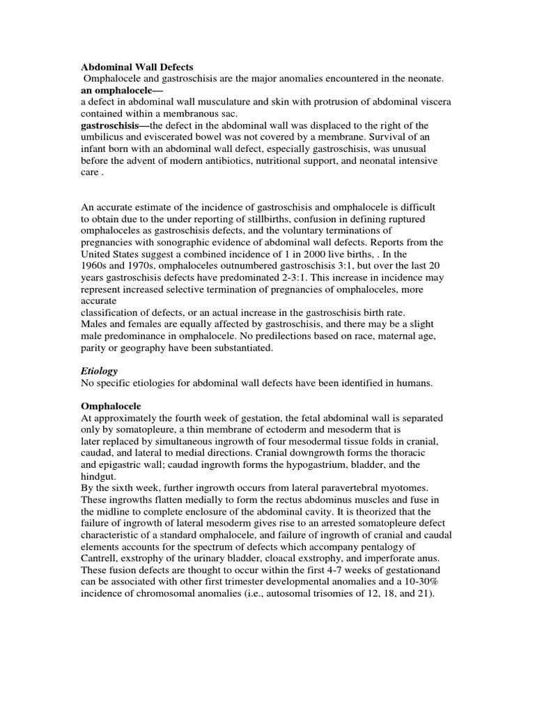 Abdominal Wall Defects | PDF | Medical Specialties | Clinical Medicine