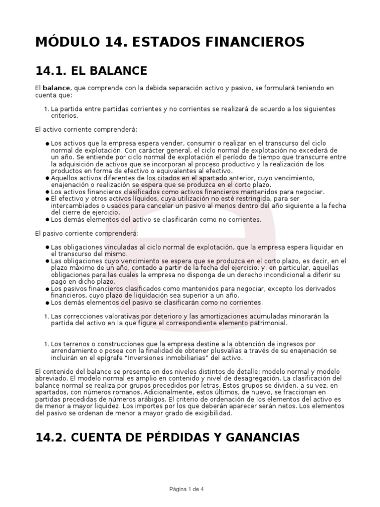 Modulo 14 Estados Financieros | PDF | Contabilidad | Estado de resultados