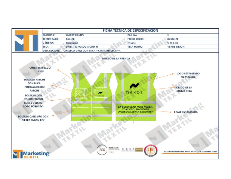 Chaleco Reflectivo Drill Verde Limón | PDF