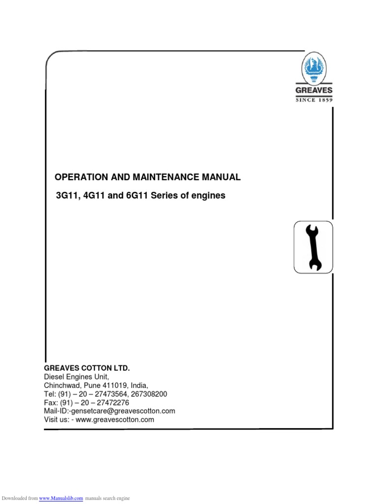 Operation and Maintenance Manual 3G11, 4G11 and 6G11 Series of Engines ...