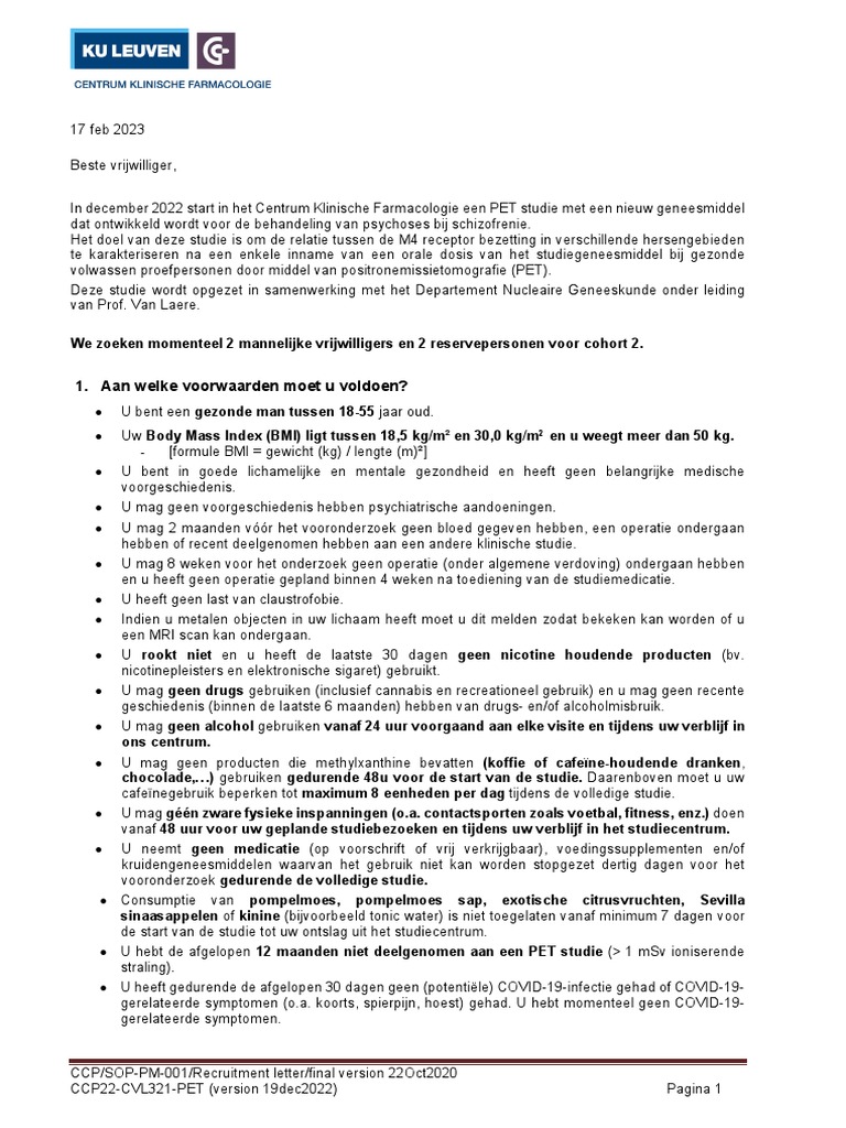 Oproepbrief Cohort 2 vw2 en 3 17feb2023 | PDF