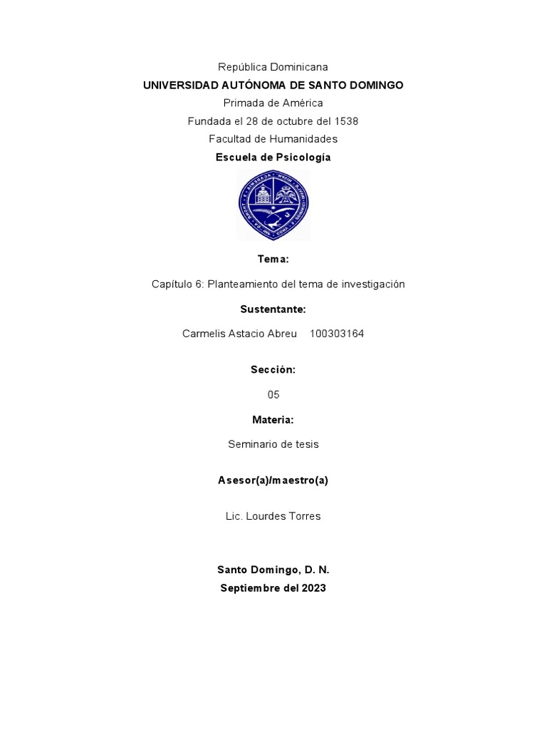 Tema 4 Planteamiento Del Tema de Investigación | PDF | Teoría | Science