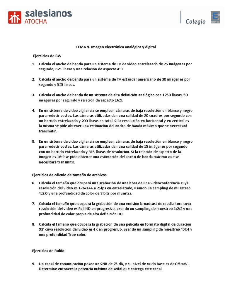 Ejercicios Tema 9 | PDF