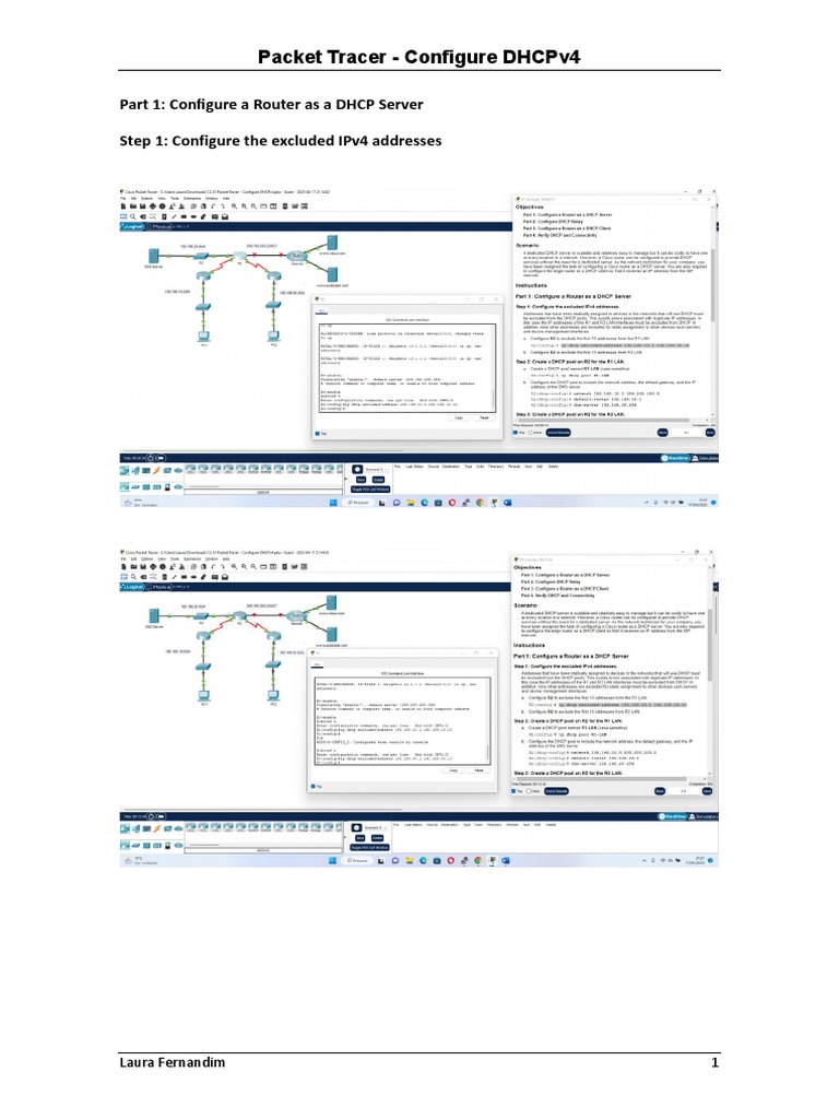 7.2.10 Packet Tracer - Configure DHCPv4 | PDF