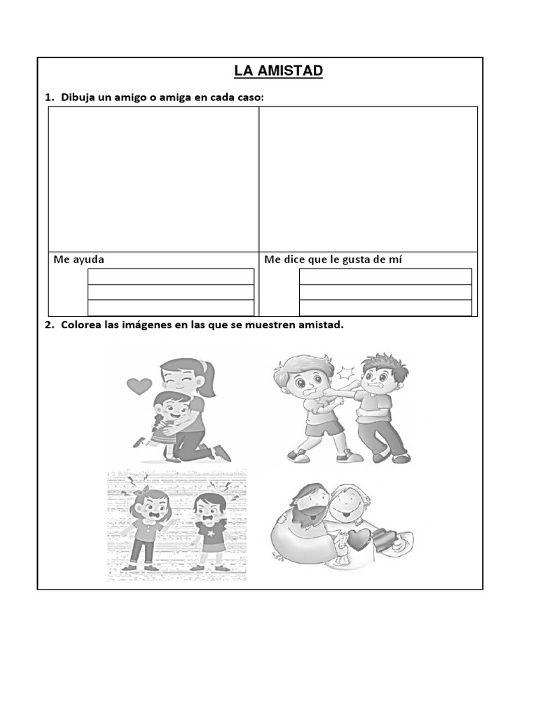 Actividades de Amistad para Niños | PDF
