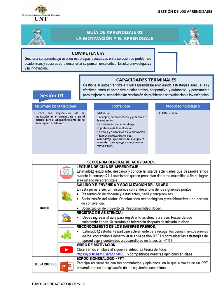 Guía de Aprendizaje | PDF | Análisis FODA | Motivación