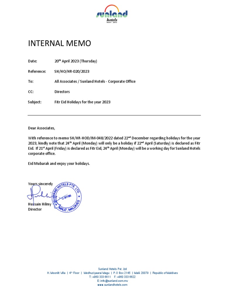 Internal Memo | PDF