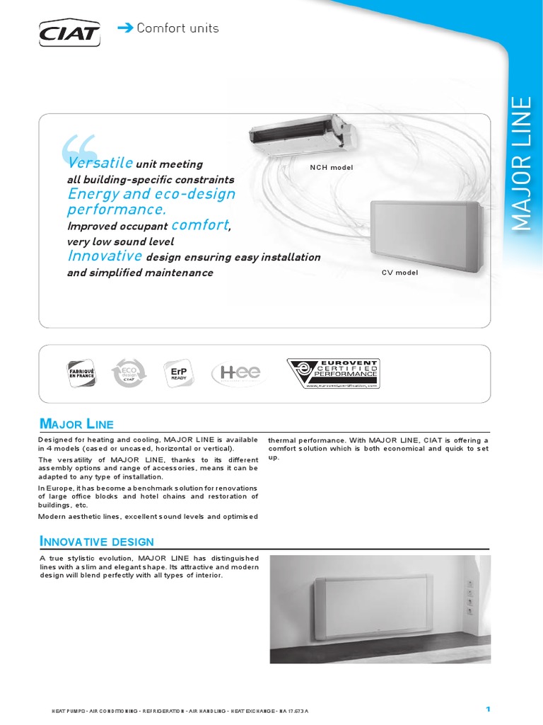 CIAT Major Line Air Conditioning Units | PDF | Air Conditioning ...