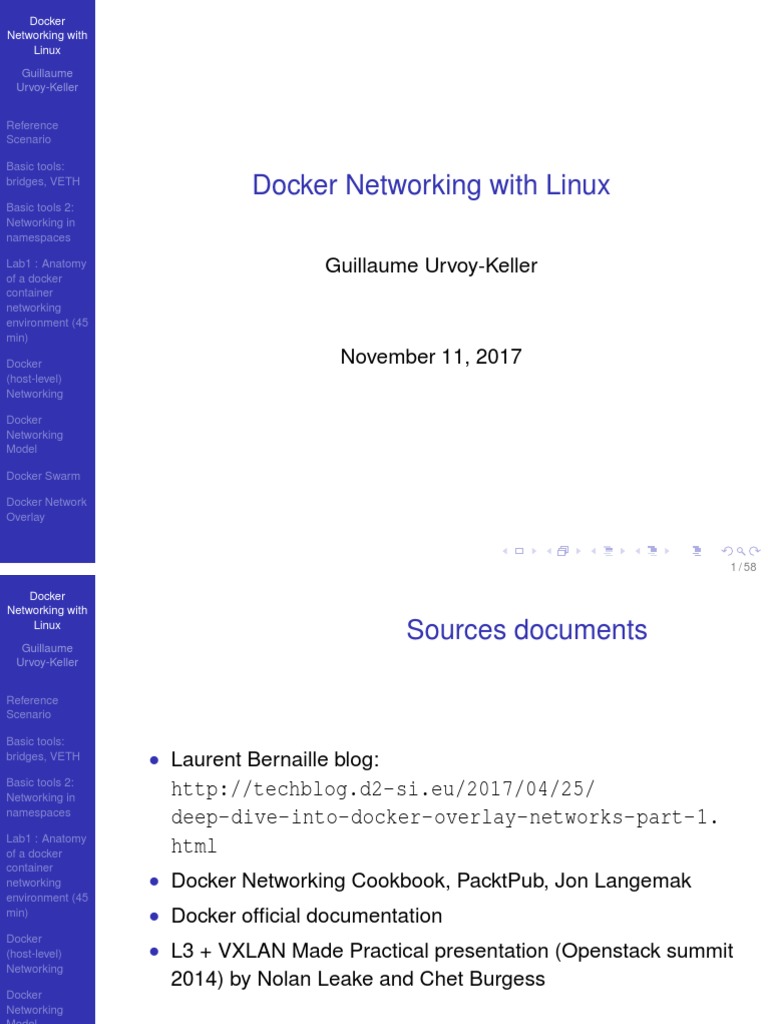 Docker Networking With Linux: Guillaume Urvoy-Keller | PDF | Computer Network | Internet Protocols