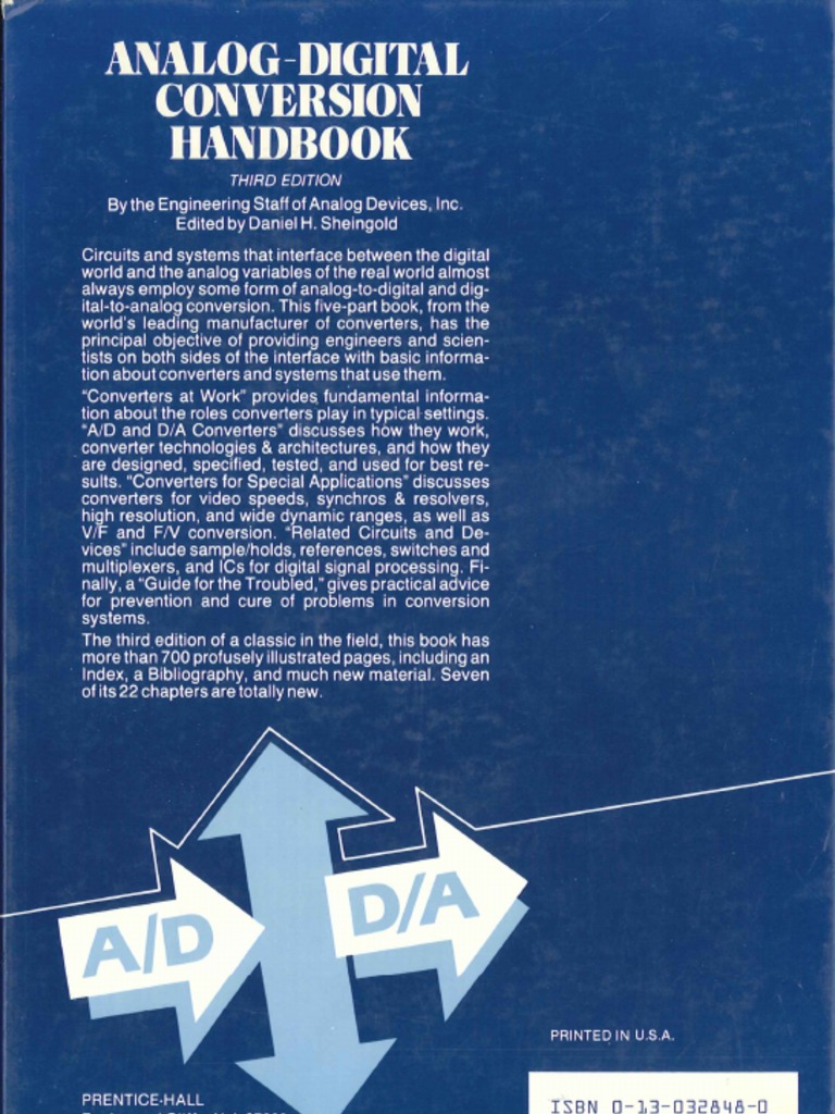 Analog-Digital Conversion Handbook 1986 Back Cover | PDF Analog-Digital Conversion Handbook 1986 Back Cover | PDF