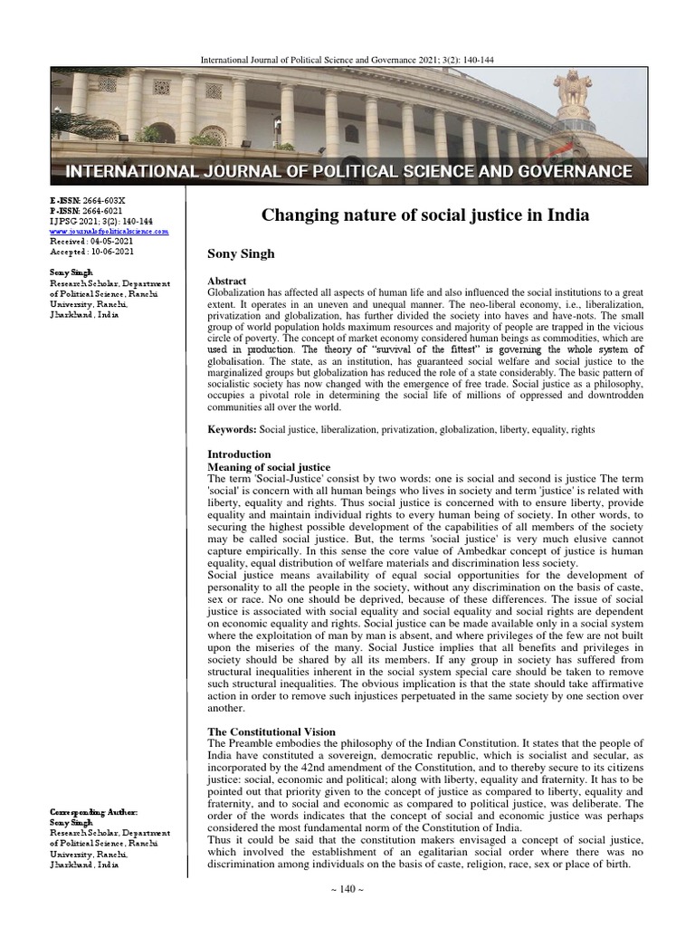 Globalisation and Social Justice - 1 | Download Free PDF | Social ...