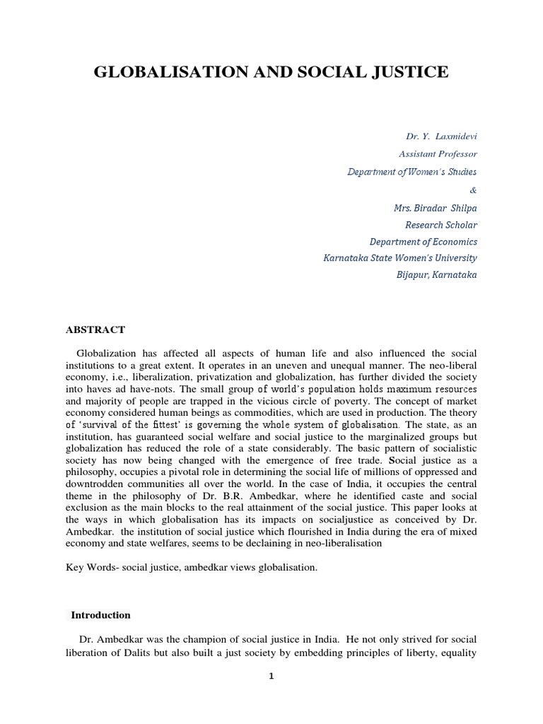 Globalisation and Social Justice | PDF | Justice | Crime & Violence