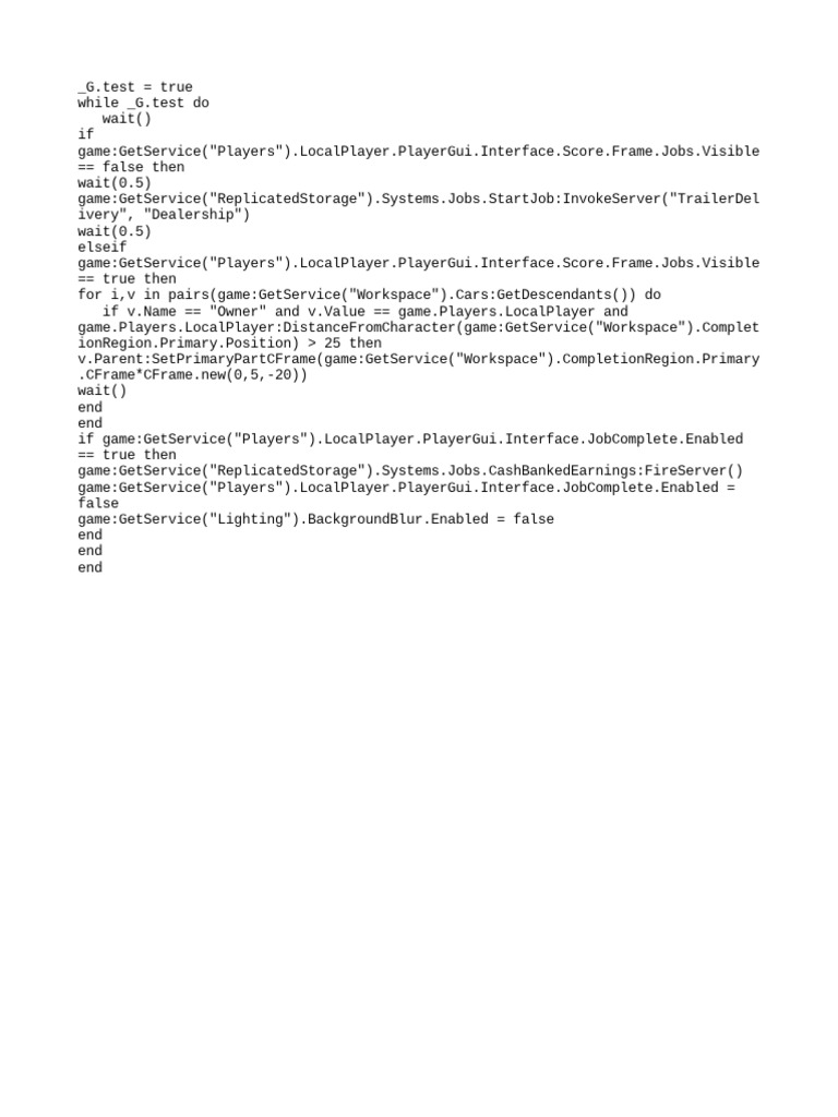 Driving Empire Job Script | PDF | Games & Activities | Computers