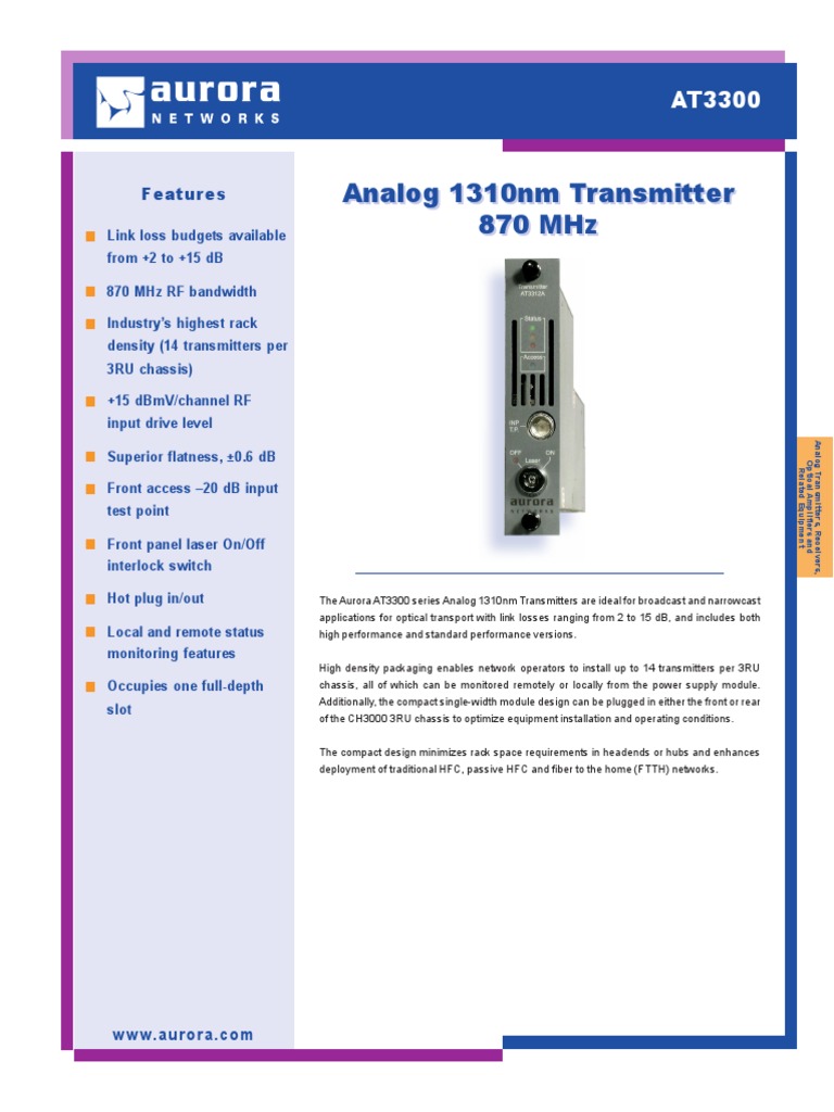87-10003-RevE AT3300 AnalogTransmitters | PDF | Decibel | Equipment