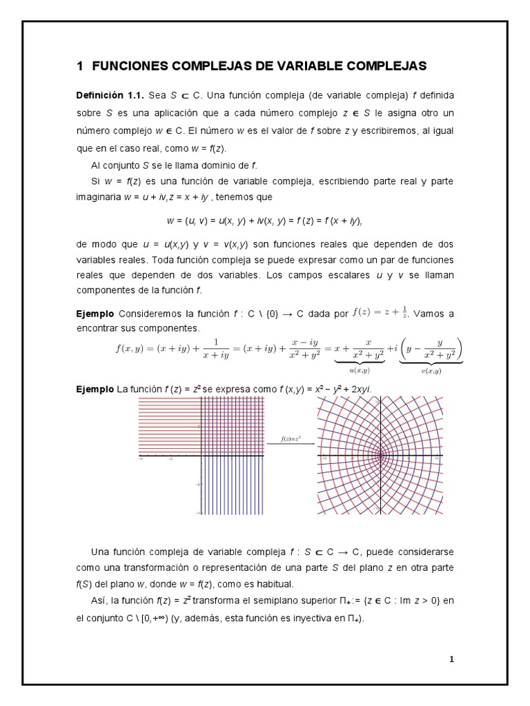 FUNCIONES COMPLEJAS DE VARIABLE COMPLEJAS | PDF | Función (Matemáticas ...