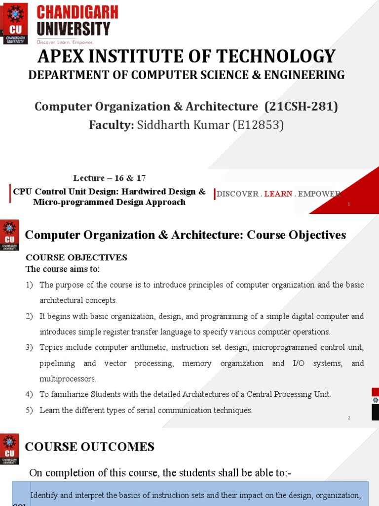 COA Lecture 16 17 | PDF | Central Processing Unit | Integrated Circuit
