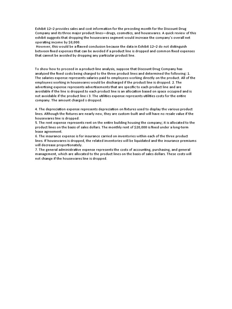 Exhibit 12-2 Provides Sales and Cost Information F | PDF