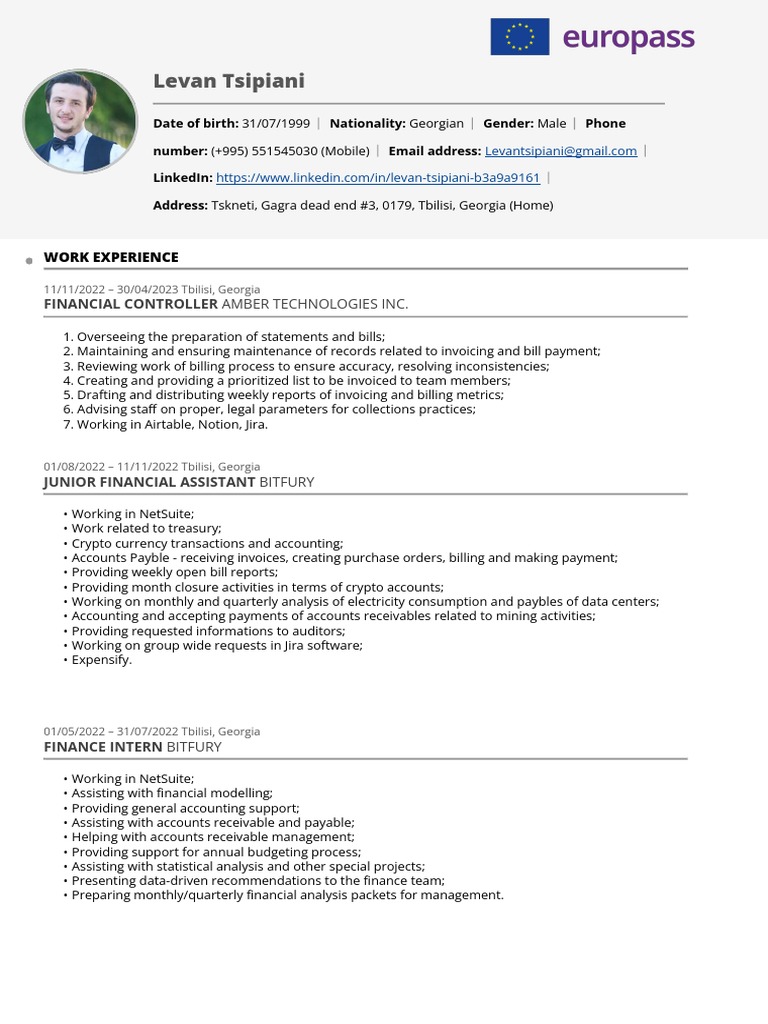 CV - Levan Tsipiani | PDF