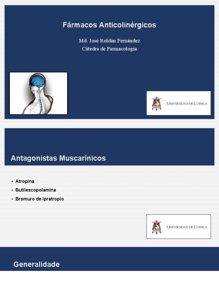 Fármacos Anticolinérgicos | PDF | Drogas | Medicina CLINICA