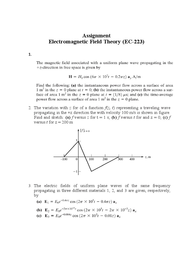Assignment Electromagnetic Field Theory (EC-223) | PDF