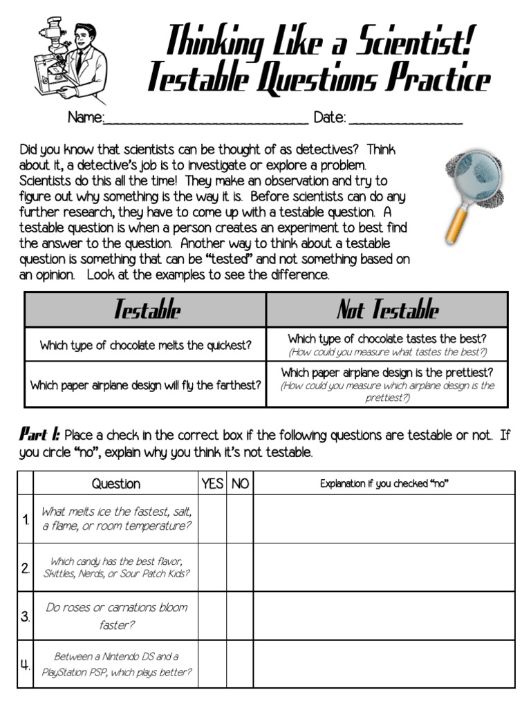 Identifying and Writing Testable Questions | PDF | Dependent And ...