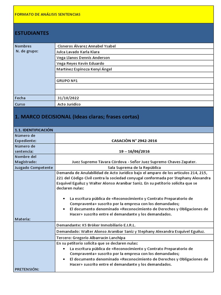 Formato Analisis de Sentencia - Grupo 1 | Descargar gratis PDF ... Formato Analisis de Sentencia - Grupo 1 | Descargar gratis PDF ...