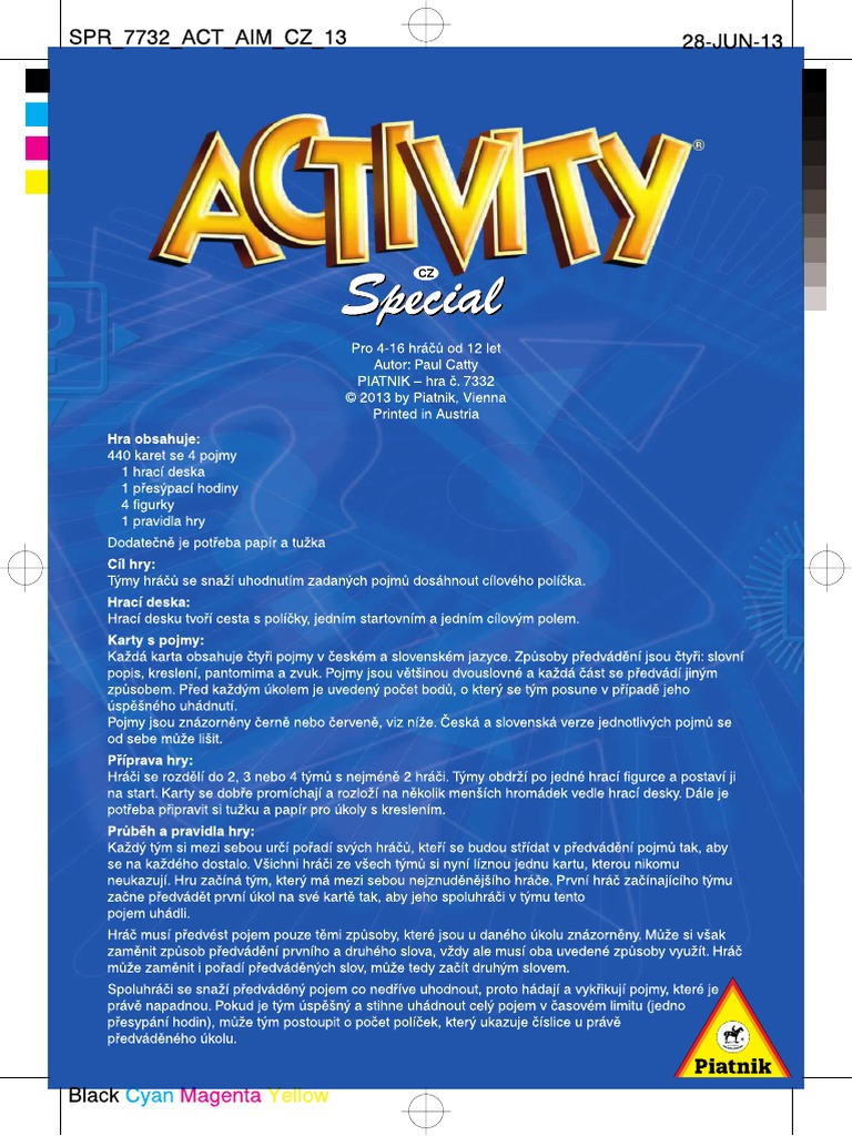 Piatnik Activity Special Pravidla Hry | PDF