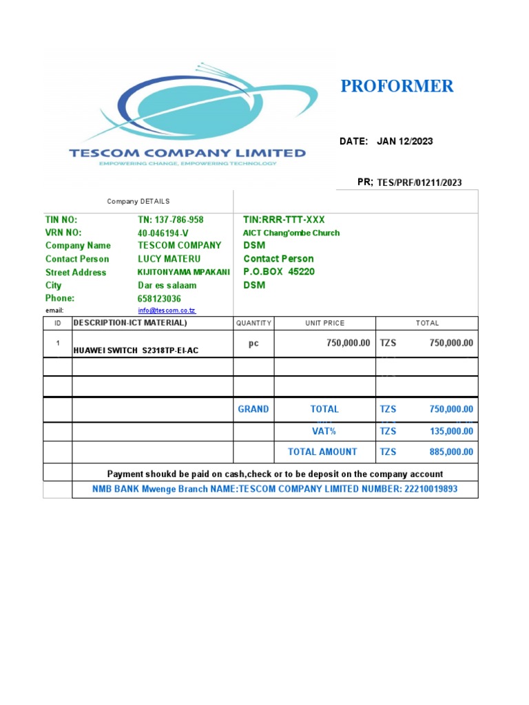 PROFOMER AICT Church | PDF | Pro Forma | Business