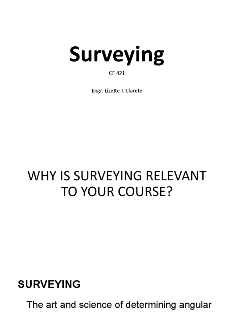Surveying - Intro | PDF | Surveying | Errors And Residuals