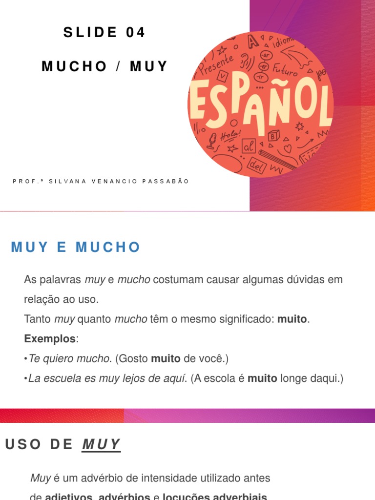 Uso de Muy e Mucho | PDF
