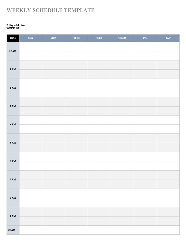 Weekly Schedule Template | PDF