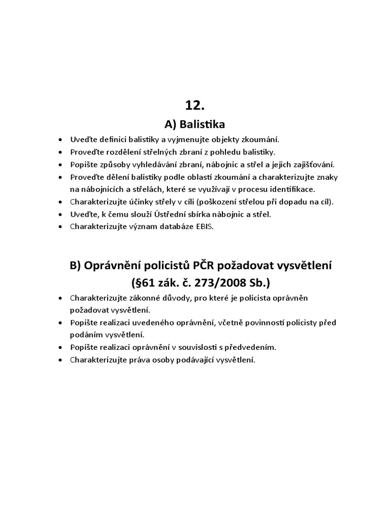 Maturitní Otázka Č. 13 | PDF