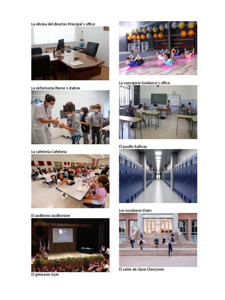 Partes de La Escuela en Ingles y Español | PDF