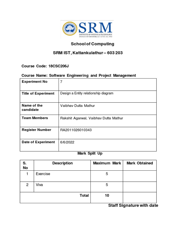18CSC206J SEPM Ex 7 | PDF | Computers 18CSC206J SEPM Ex 7 | PDF | Computers