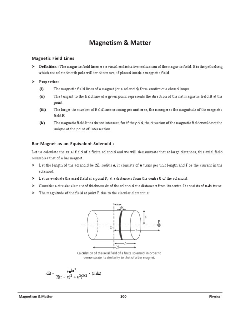 1. MAGNETISM AND MATTER Module | PDF | Ferromagnetism | Magnetization