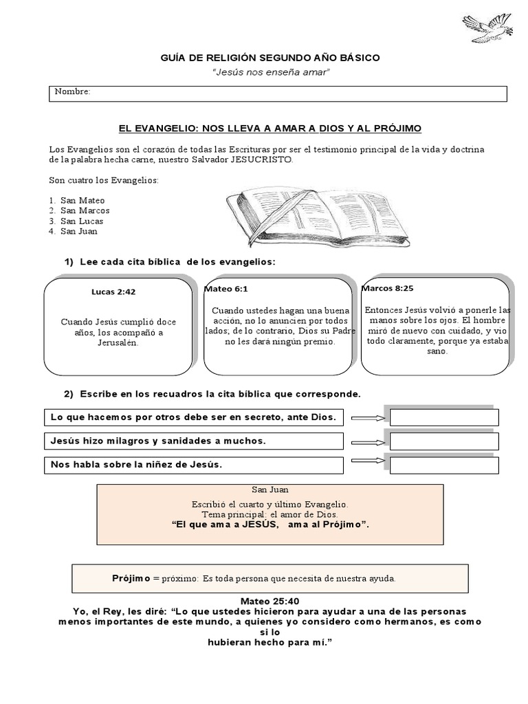 Guía de Religión | PDF | Jesús | Evangelios