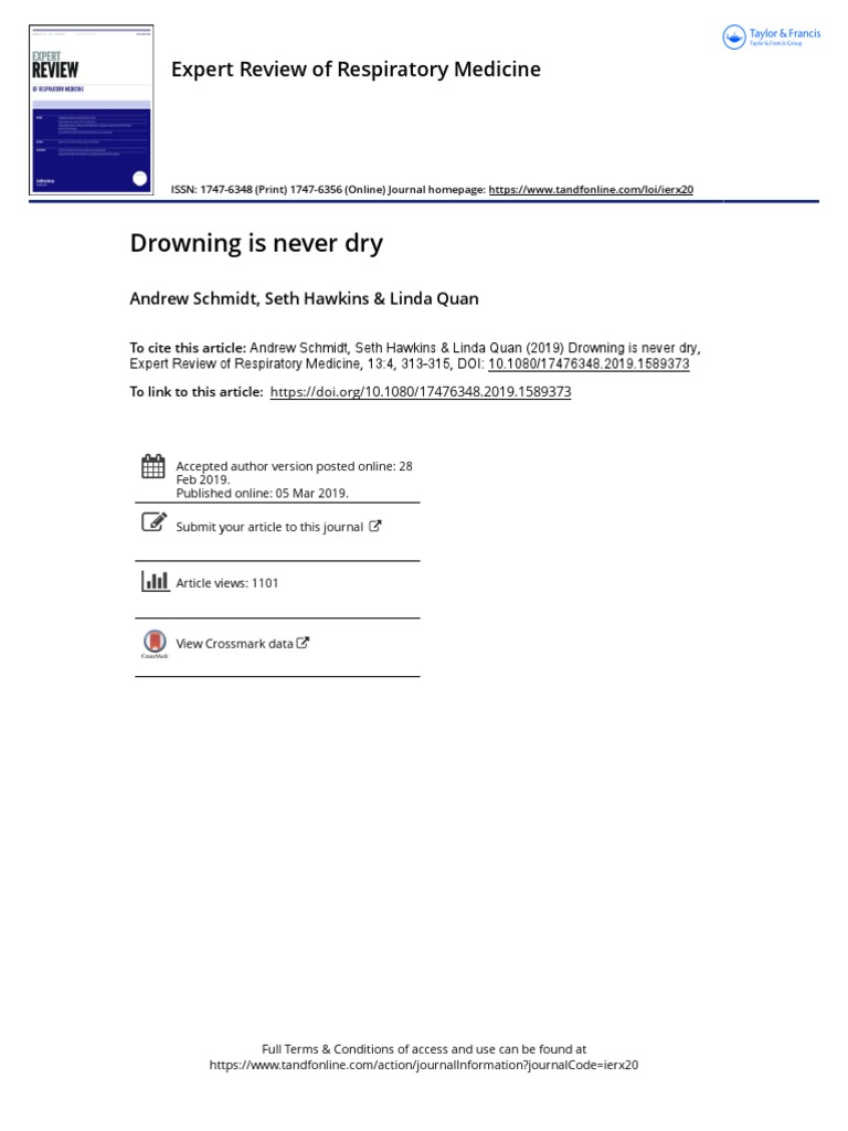 Drowning Is Never Dry | PDF | Hypoxia (Medical) | Causes Of Death