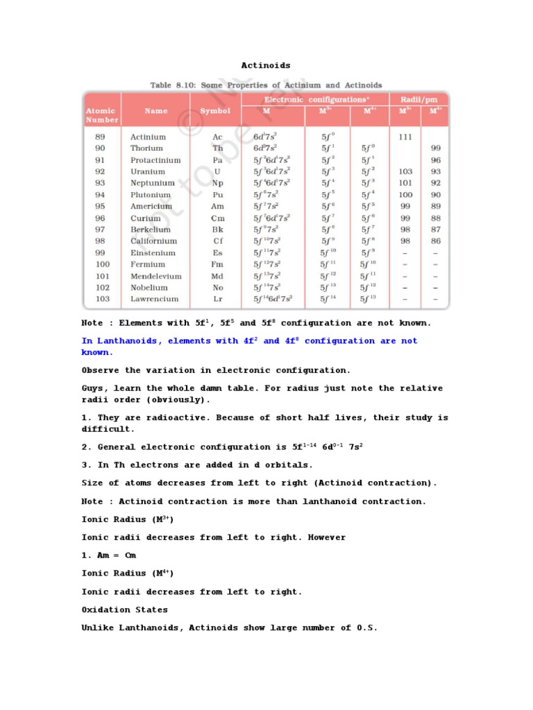 In Lanthanoids, Elements With 4f and 4f Configuration Are Not Known ...