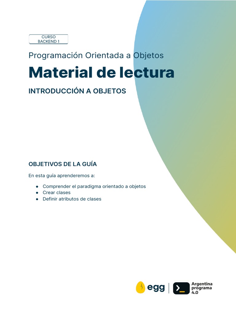 01 Programación Orientada A Objetos P1 Introducción A Objetos Pdf Objeto Informática