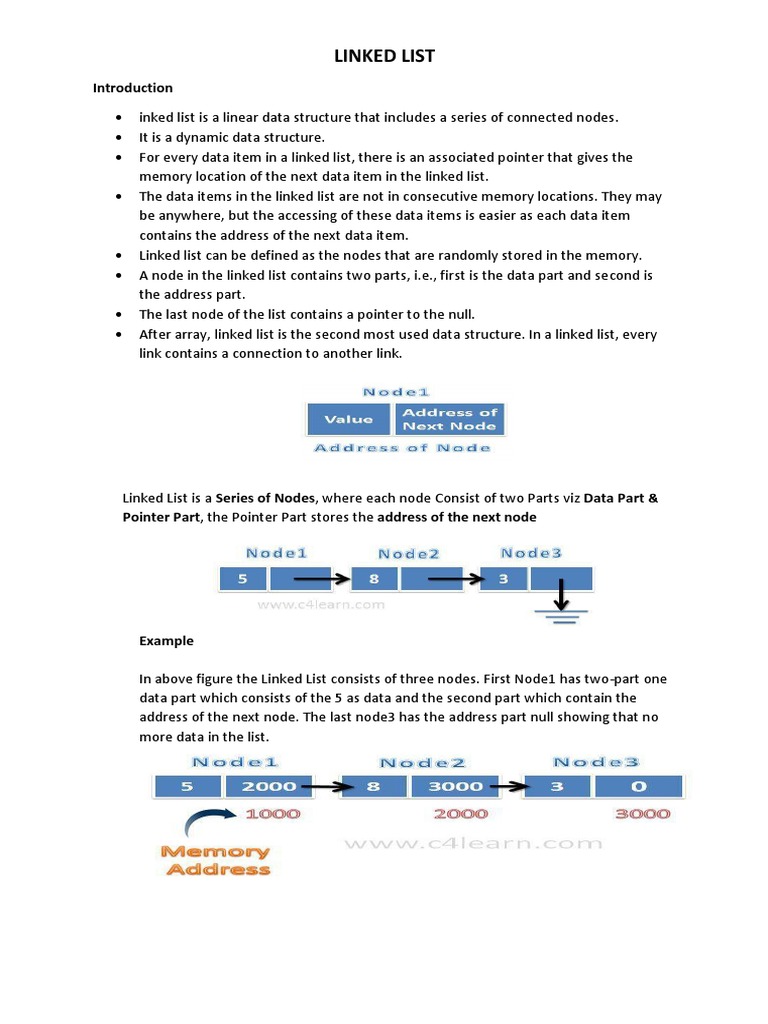 Linked List Pdf Pointer Computer Programming Data Management