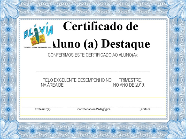 Certificado de Aluno Destaque | PDF