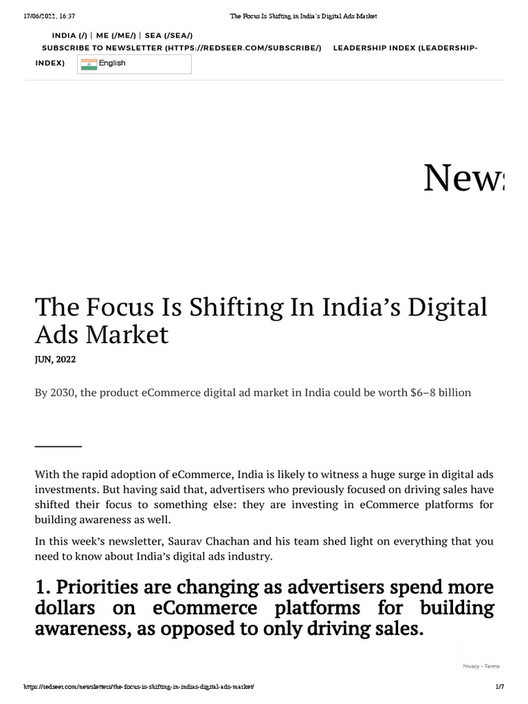 The Focus Is Shifting in India's Digital Ads Market | PDF | E Commerce ...