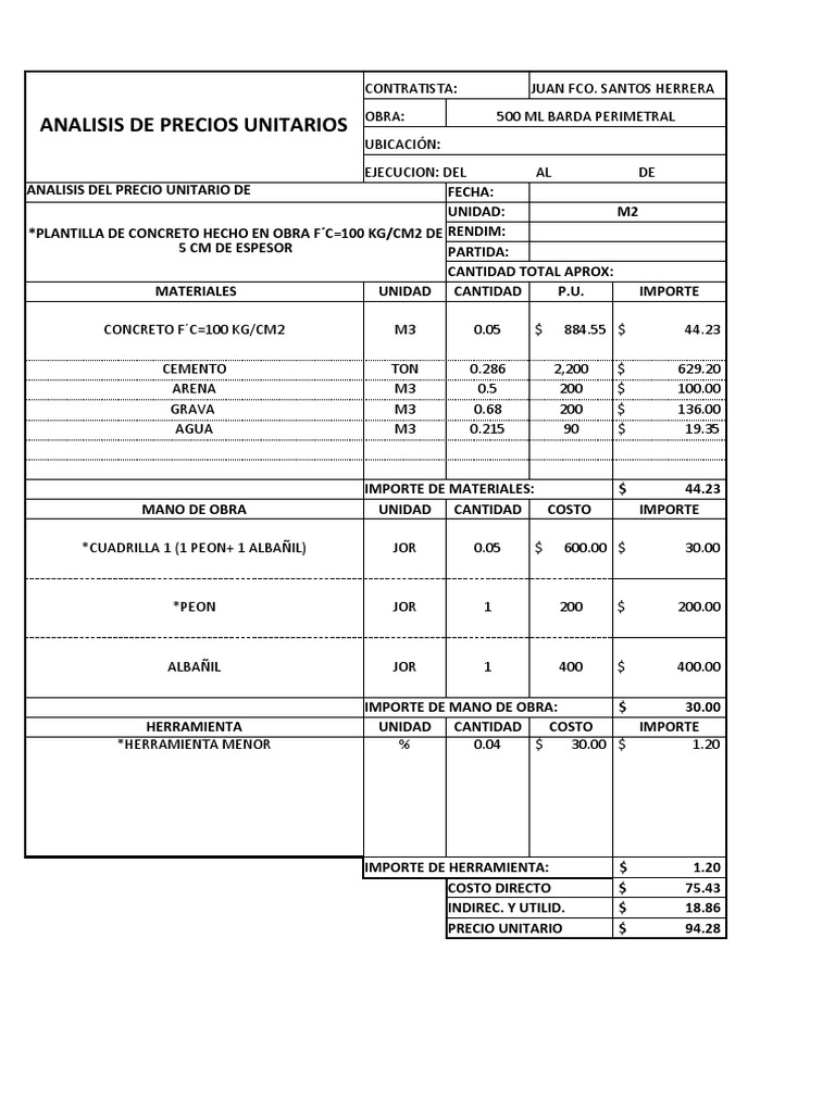 Plantilla de Concreto | PDF