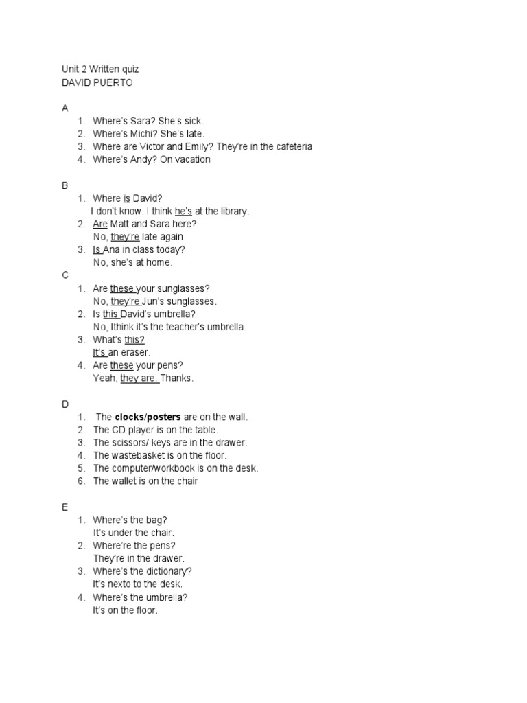 Unit 2 and 3 Written Quiz | PDF