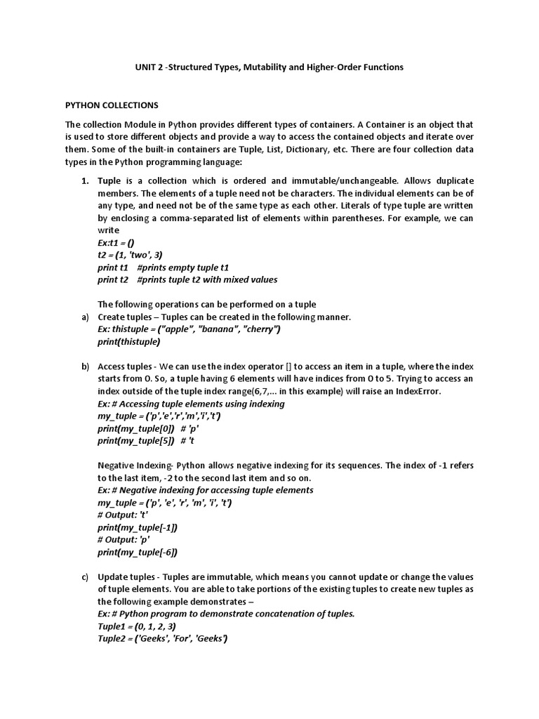 Python Unit2 | PDF | Anonymous Function | Computer Engineering Python Unit2 | PDF | Anonymous Function | Computer Engineering