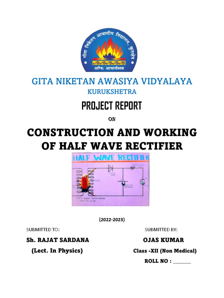 Half Wave Rectifier Project Report | PDF | Rectifier | Diode