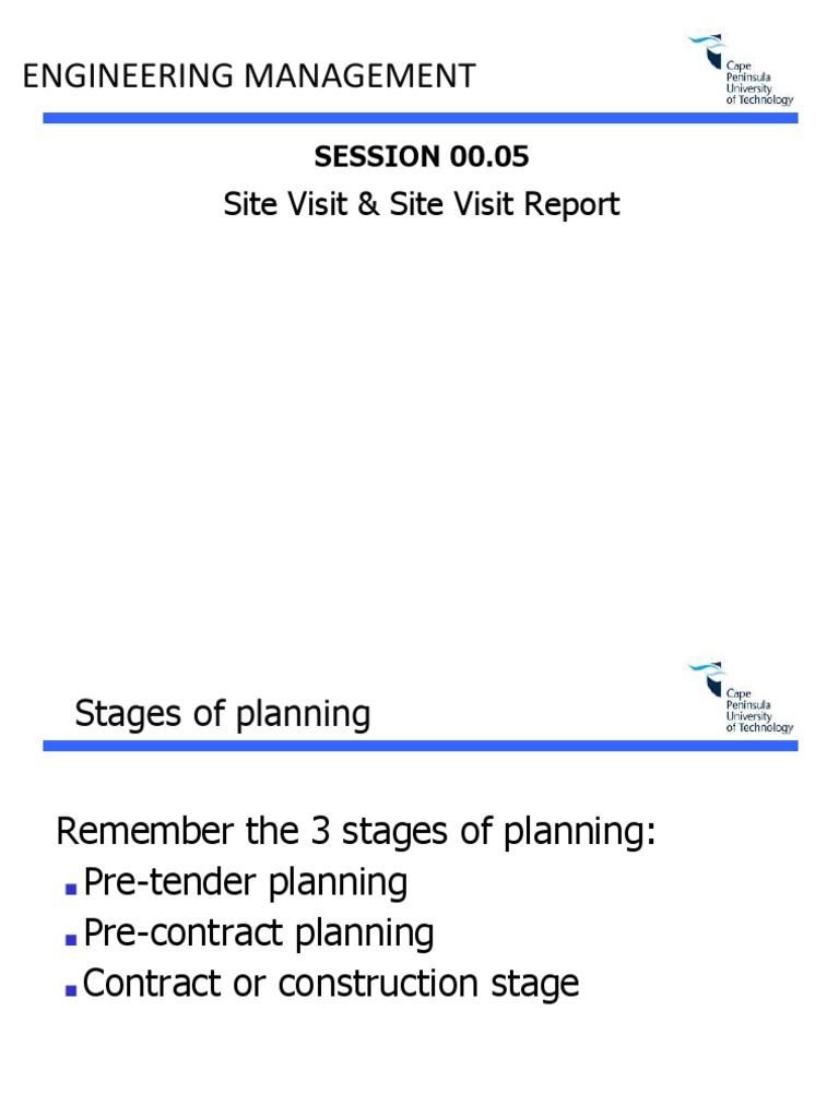 Site Visit Report Guidelines for Tender | PDF