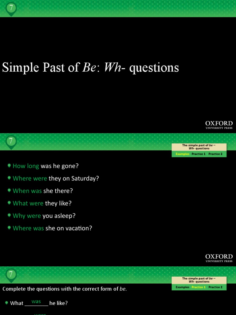Presentation Simple - Past - Be - WH - Qs | PDF
