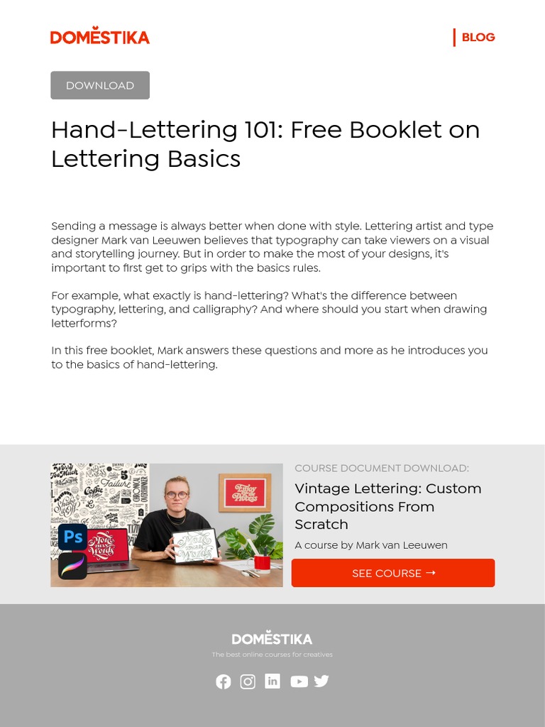 Free Booklet On Lettering Basics, by Mark Van Leeuwen | PDF ...
